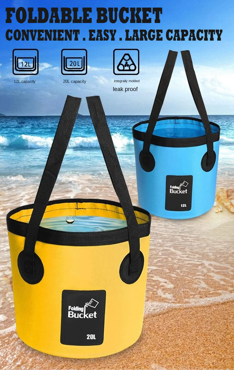 12L 20L Foldable Bucket Strong Flexible Portable Container with Handle ...