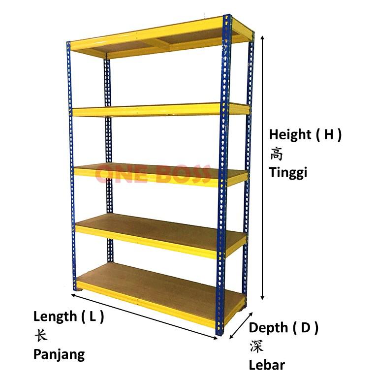 1BOSS 5 Tingkat Boltless Heavy Duty Rack Warehouse Store Office File ...
