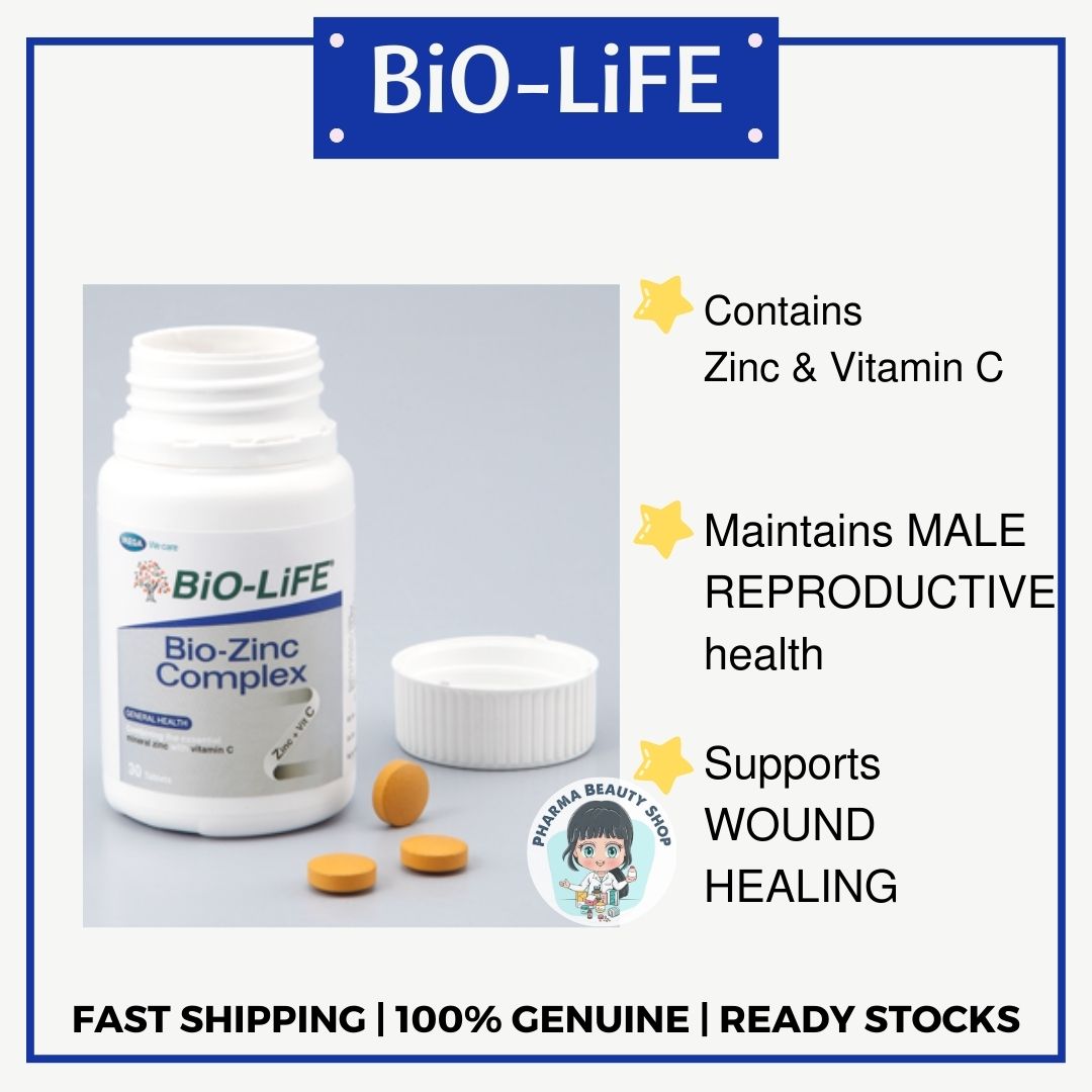BiO-LiFE Bio-Zinc Complex 100 tablets/ 2 x 100 tablets (For Healthy ...