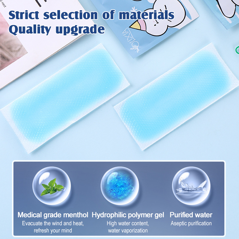2 Pcs Fever Paste Adult kid Fever Cooling Gel Cold Pad Soothing Ice Gel ...