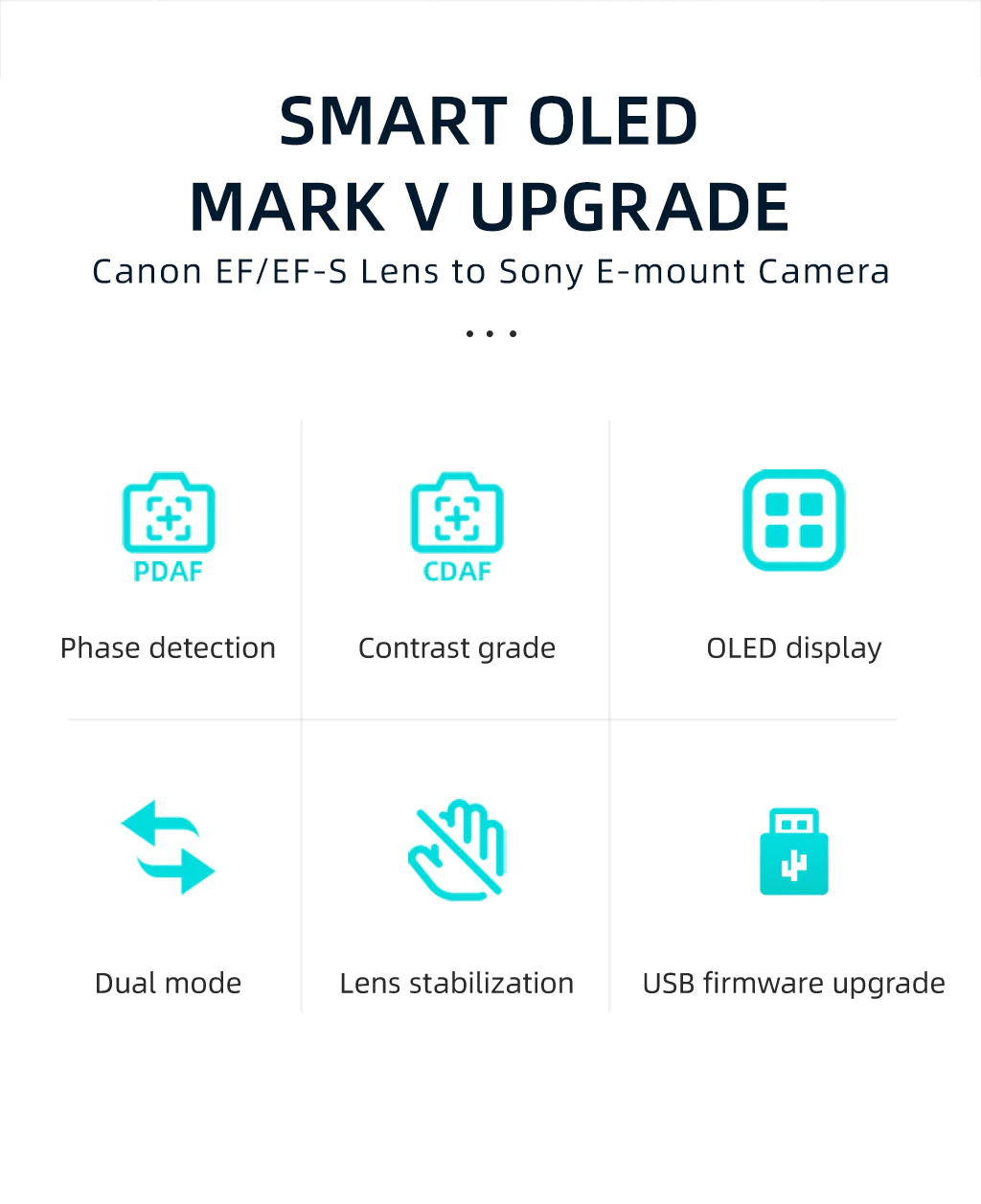 VILTROX EF-E5 Lens Adapter Full Frame Auto Focus Smart OLED Display for Canon EOS EF/EF-S Lens ...