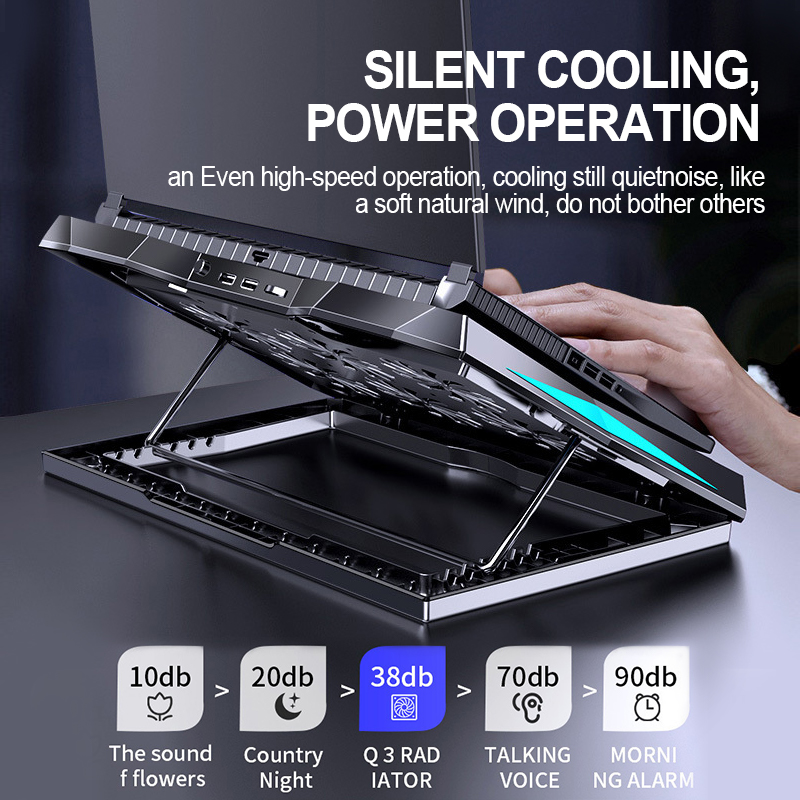 6 Fan Laptop Cooler Fan Gaming Laptop Stand Cooling Pad Laptop Stand ...