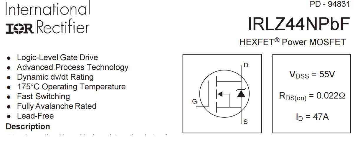 Original IRLZ44N IRLZ44 IRLZ44NPBF IRLZ44A N-Channel Logic Level MOSFET 55V 49A | Shopee Malaysia