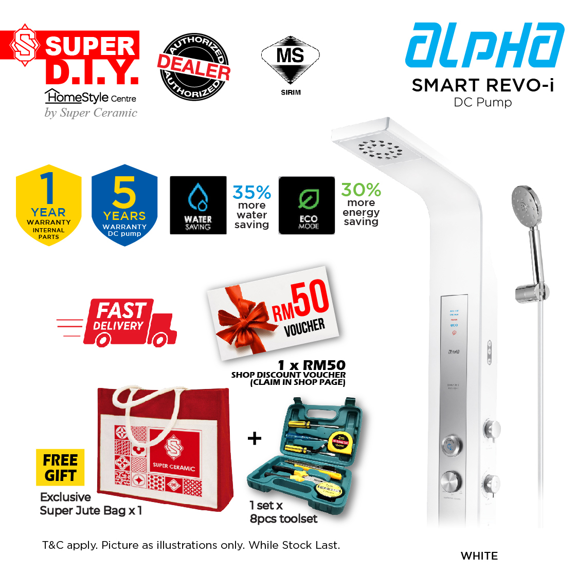 Alpha Water Heater with DC Pump Smart REVO-i [Free Multi- Digital ...