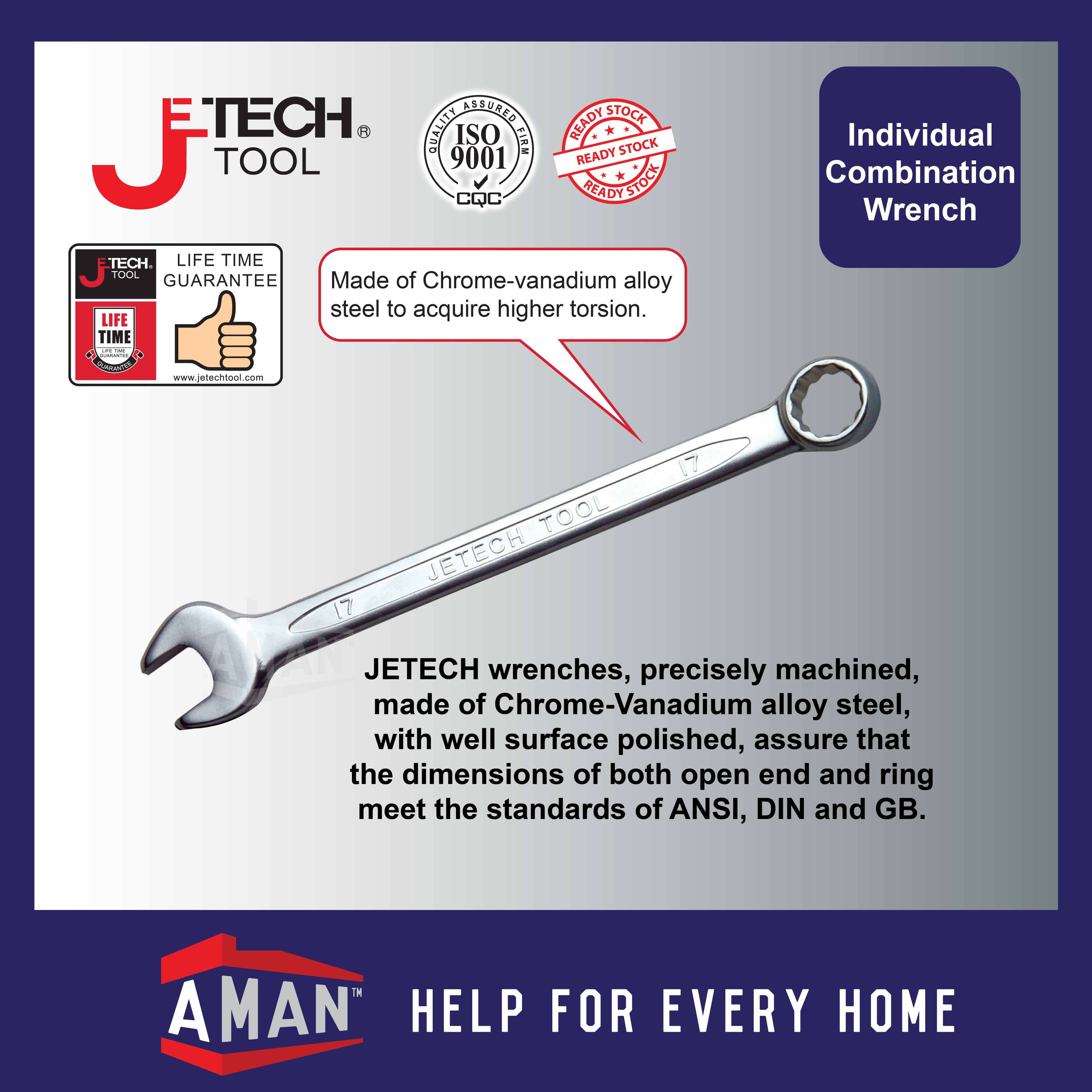 JETECH Combination Wrench Spanner Combination Spanner CRV Hand Tool ...