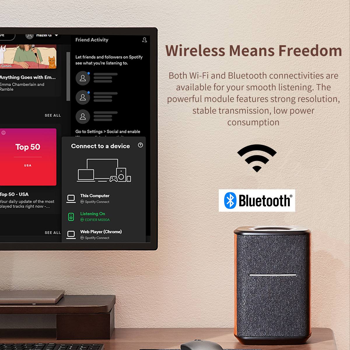 Edifier MS50A Smart WIFI Speaker - WIFIF | Bluetooth | Alexa | AirPlay ...