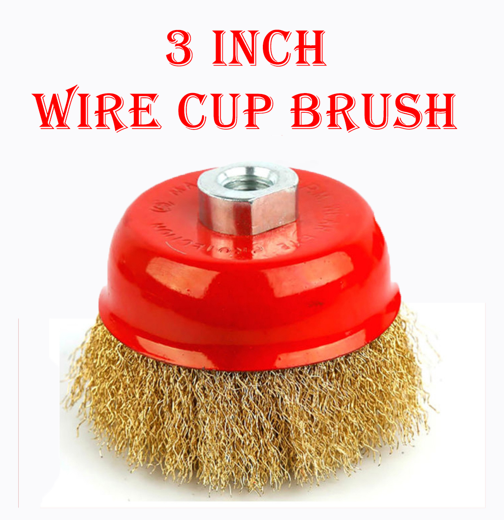 3 Inch Wire Cup Brush with Brass Steel Wire Crimped Wire Cup Brush ...