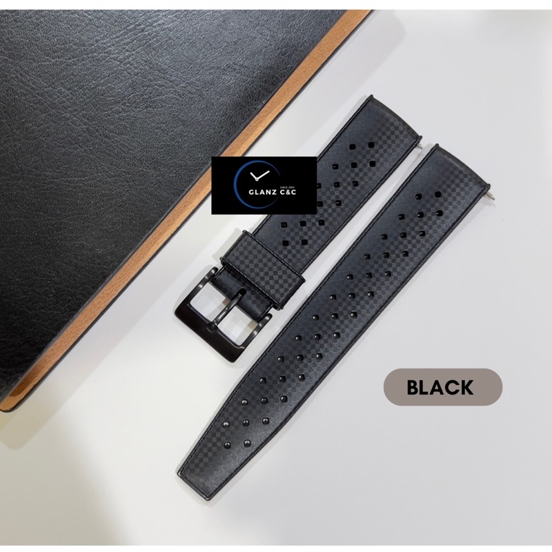 Tropical Style Silicone Watch Strap 18mm 20mm 22mm Waterproof Rubber ...