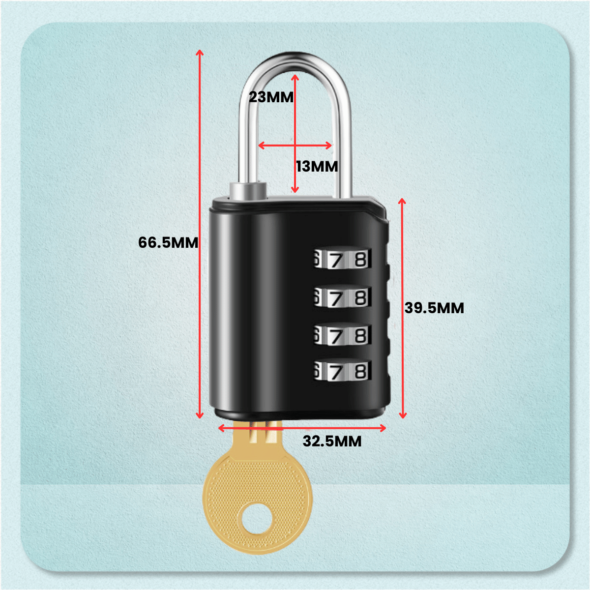 HH 4 Digits Key Anti Cut Small Portable AirBnb Travel Padlock Luggage ...