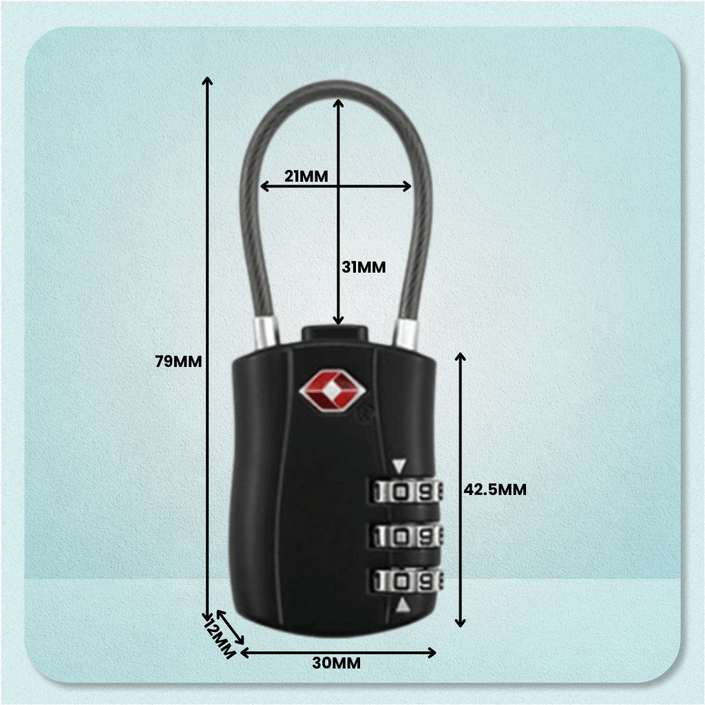 HH Wire TSA Digits Travel Luggage Number Password Small Pad Lock Kunji ...
