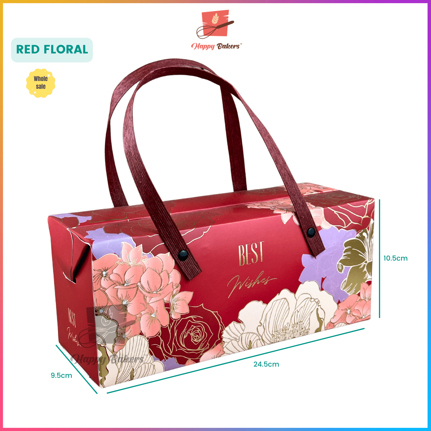 Classical Gift Box With Handle Gold Stamping Doorgift Cakes Biscuit ...