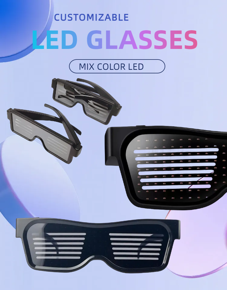 [KEDAH] LED Glasses Bluetooth Customize Light Up Glasses Cermin Mata LED Spec Mata Lampu Party ...