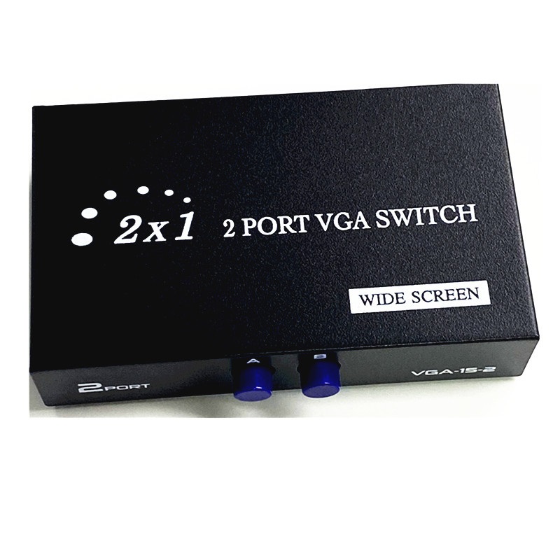 VGA Switch Box 2 Port VGA SVGA Monitor Sharing Switch Box 2 In 1 Out ...