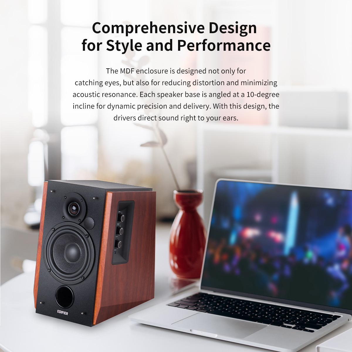 Edifier R1700BT Bluetooth Bookshelf Speaker | 66W High Power | Angled ...