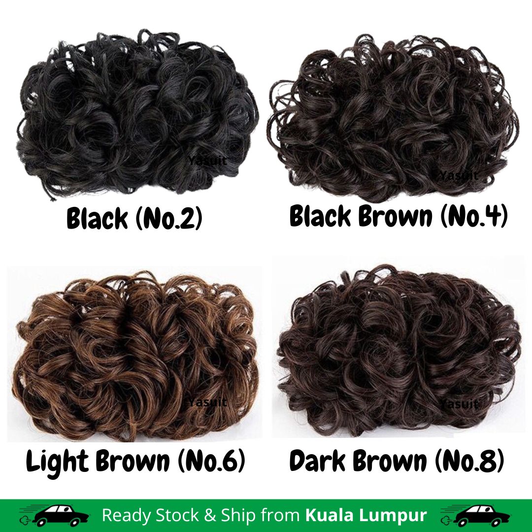 Wig Messy Rose Bun Hair Curly Easy Clip Extendable Hairdo Elegant ...
