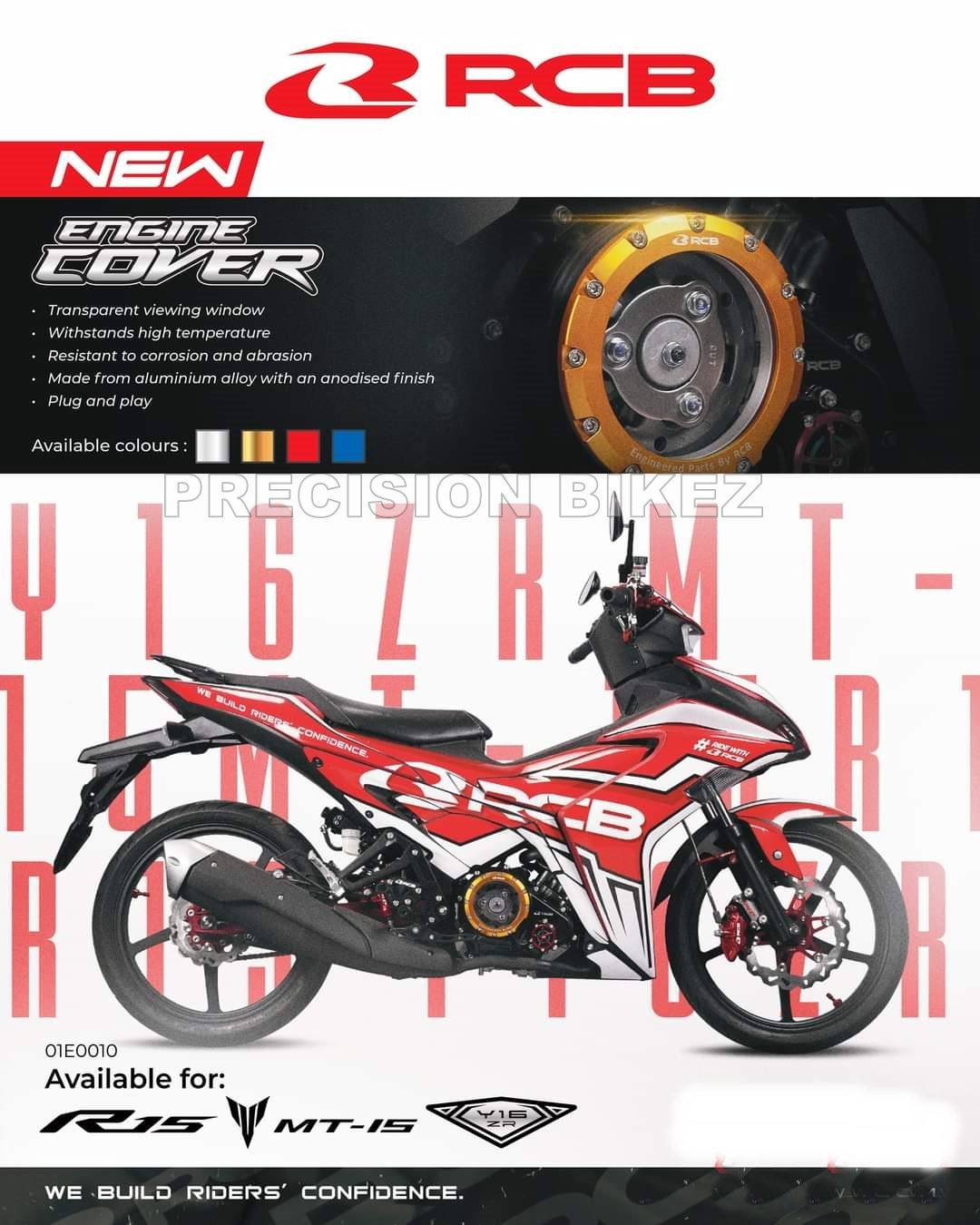 RCB Y16ZR R15 V3 MT15 TRANSPARENT CLUTCH ENGINE COVER WITHOUT KICK ...