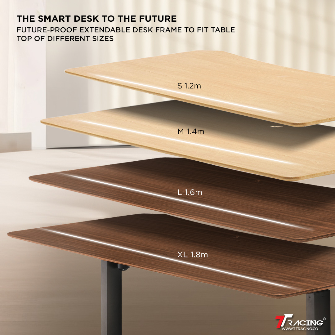 TTRacing Titus Smart Desk Walnut Oak Edition Ergonomic Wood Table ...