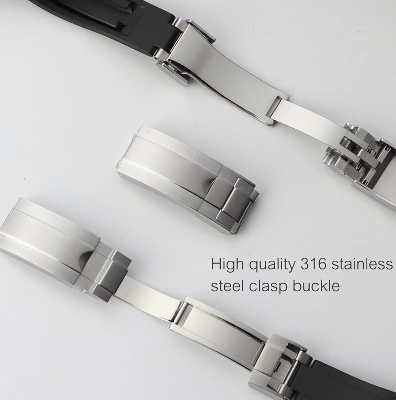 Oysterflex Design Waterproof Strap Silicone Watch Strap Quick Release ...