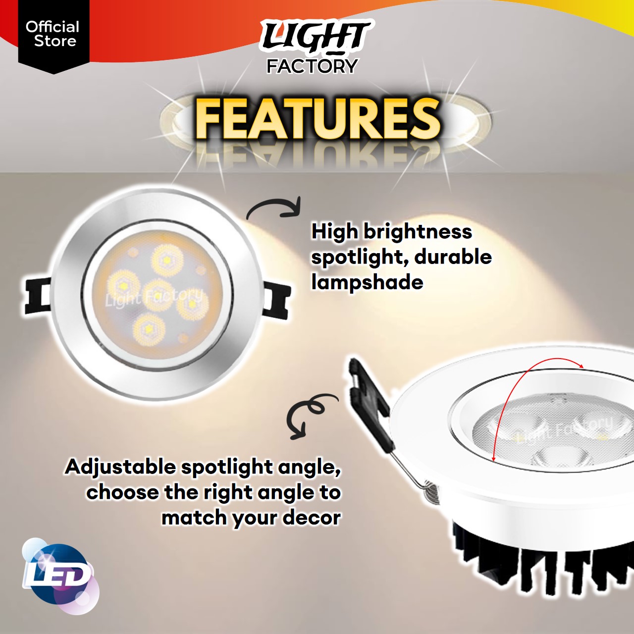 FSL Recessed LED Eyeball 4W | 6W Spotlight LED SMD Recessed Light LED ...