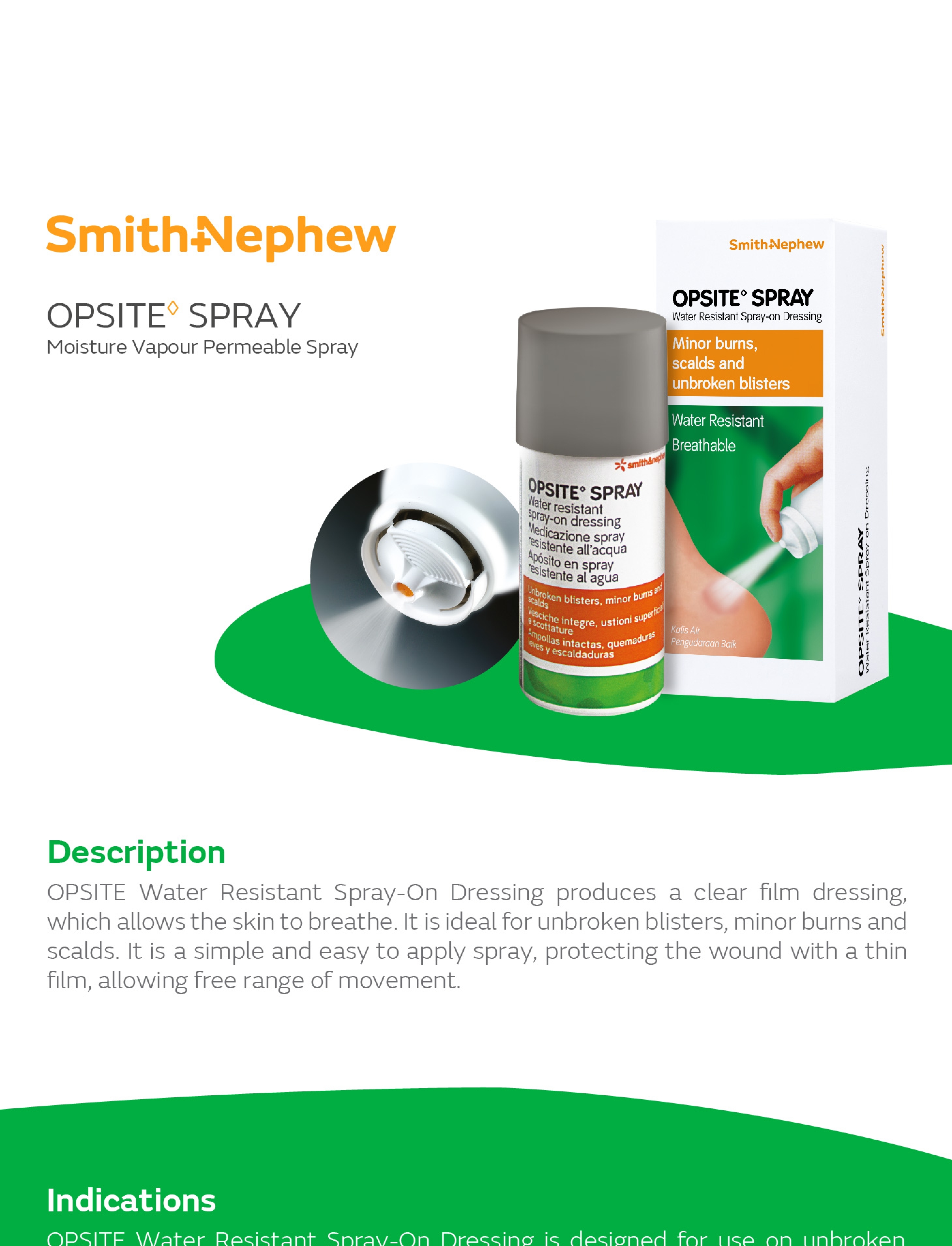 Smith+Nephew Opsite Spray Water Resistant Spray-On Dressing | Shopee ...