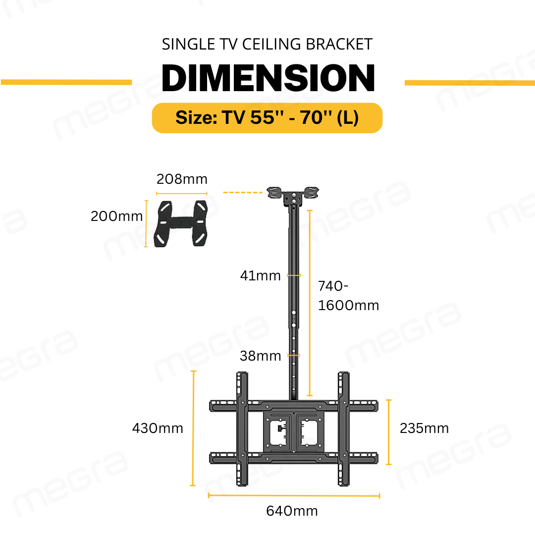 Ceiling Bracket LED TV Wall Mount Bracket / Dual TV Ceiling Mount ...