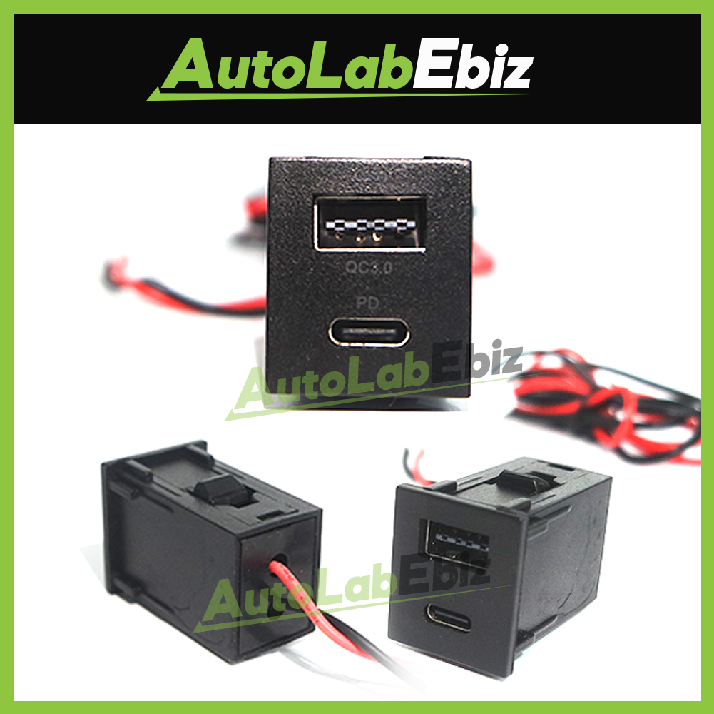 Toyota Corolla Cross USB type c Adaptor Charger Blue LED quick charge 3 ...
