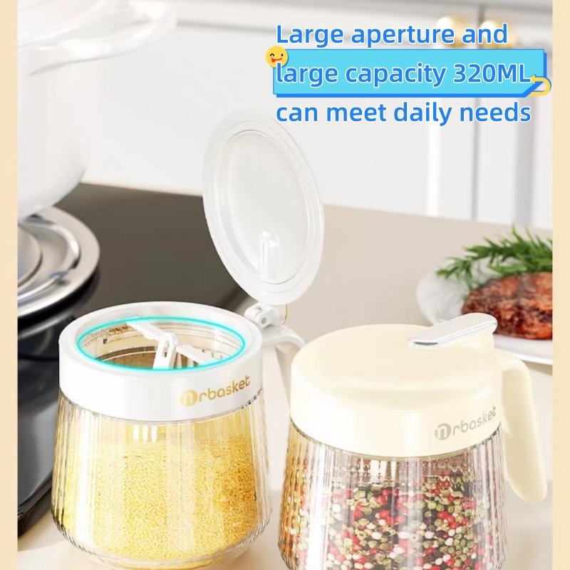 Kitchen Seasoning jar Glass jar With Spoon Spice Tool Balang perasa ...