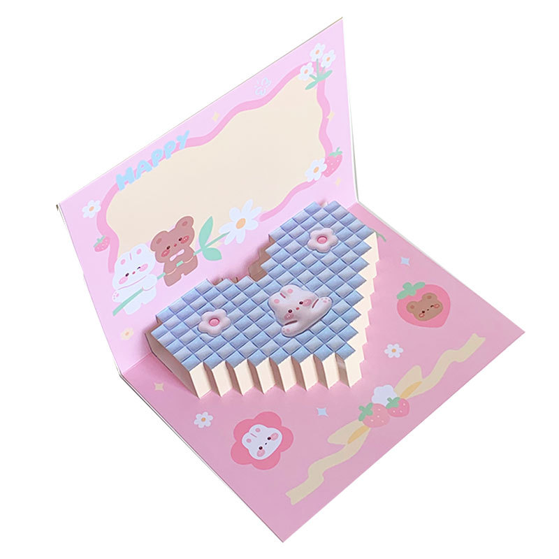 New Cartoon INS Pop UP Birthday Card Greeting Card Wishes Card Kad Hari ...