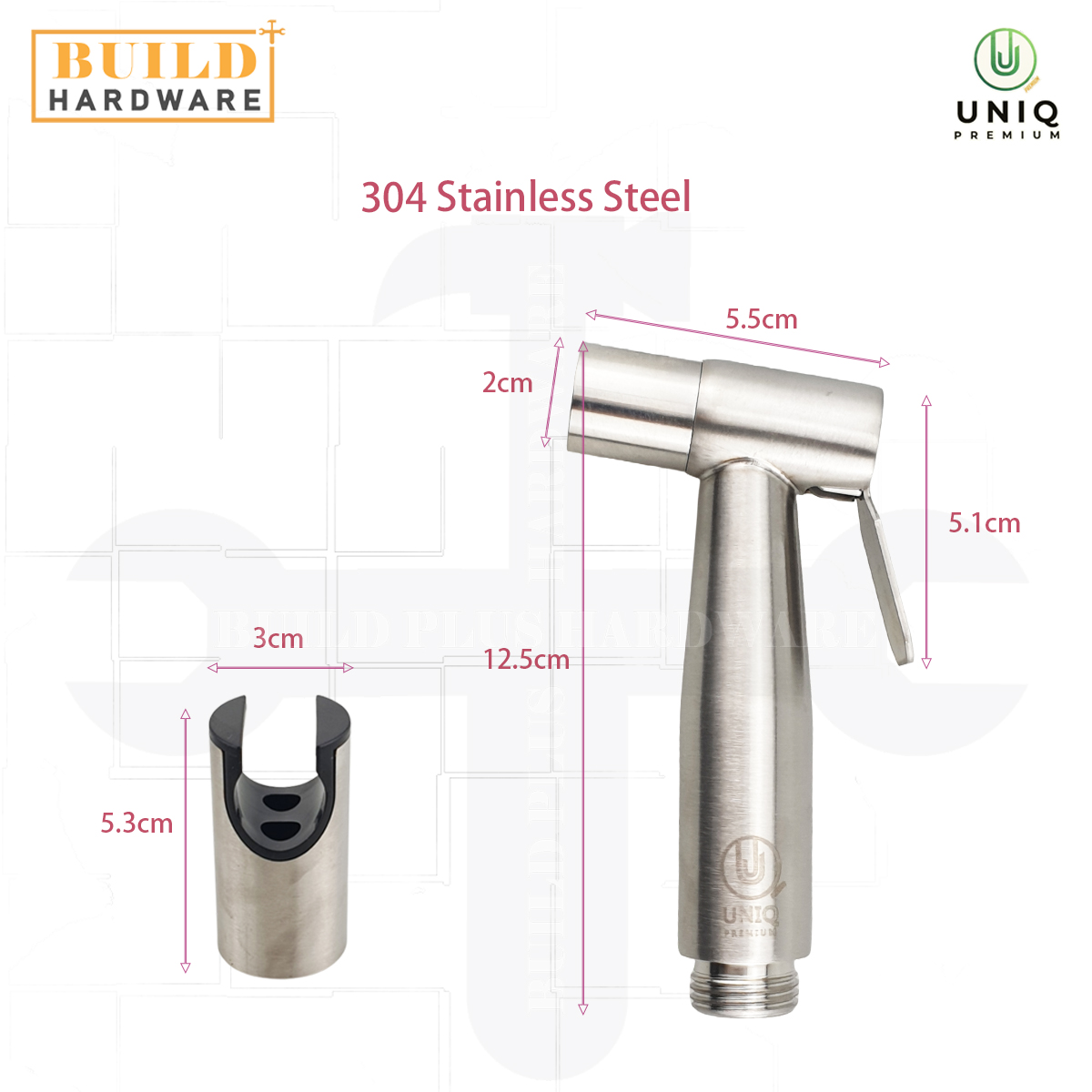 Toilet Bidet Spray Set SUS304/PVC Hand Sprayer Stainless Steel Bathroom Faucet Tap 坐浴桶喷水 UNIQ ...