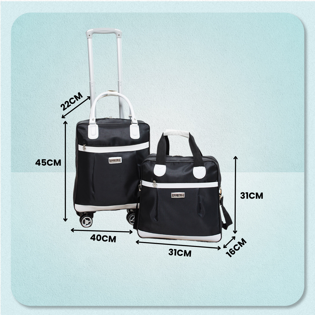 HH 22 Inch 4 Wheels Foldable Travel Luggage Lugage Trolley Bag Bags ...