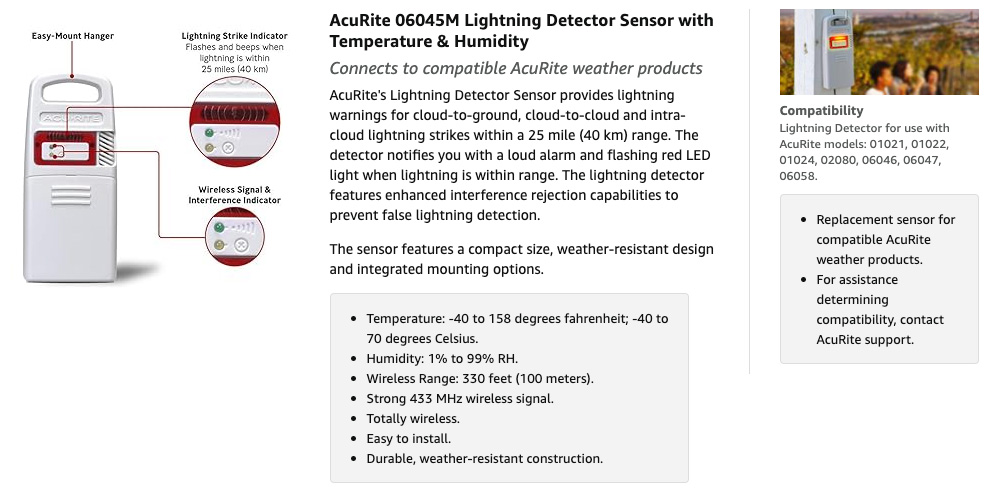 AcuRite 02020 Portable Lightning Detector | 06045M Lightning Detector ...