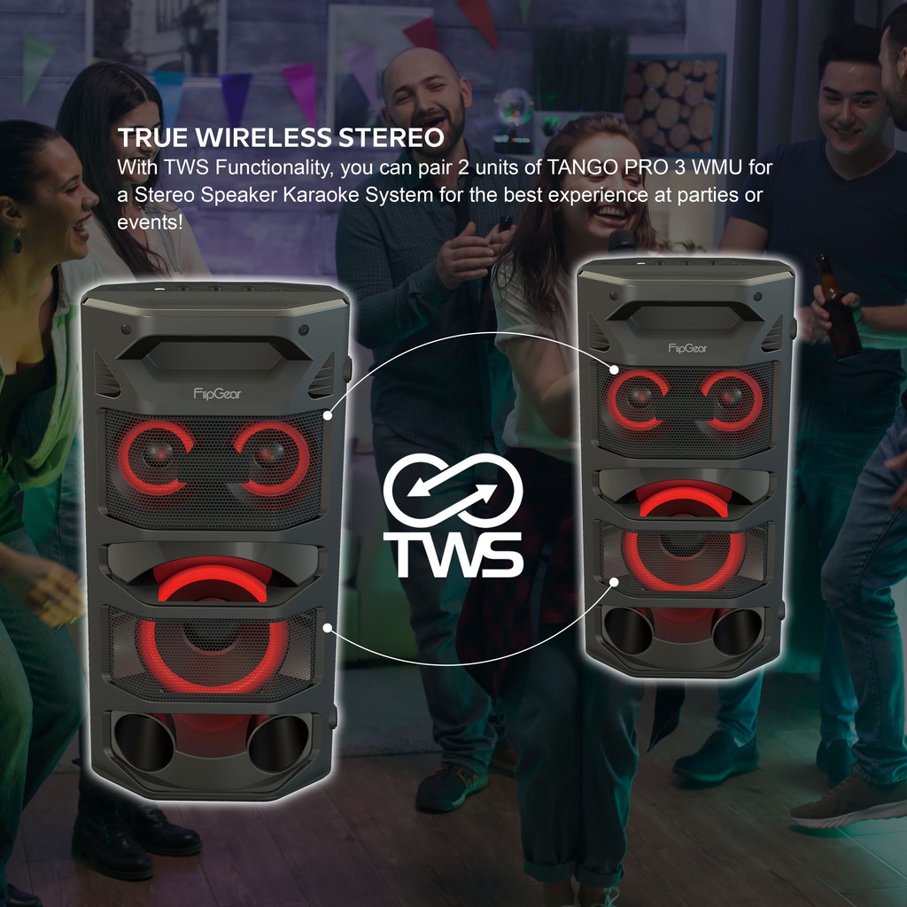 Vinnfier VF Tango Pro 3 WMB DUO TWS Portable Karaoke Bluetooth Speaker & Free 2 Wireless & 1 ...