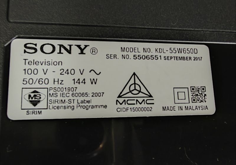 SONY KDL-55W650D LED TV Power Board（100％ new） | Shopee Malaysia