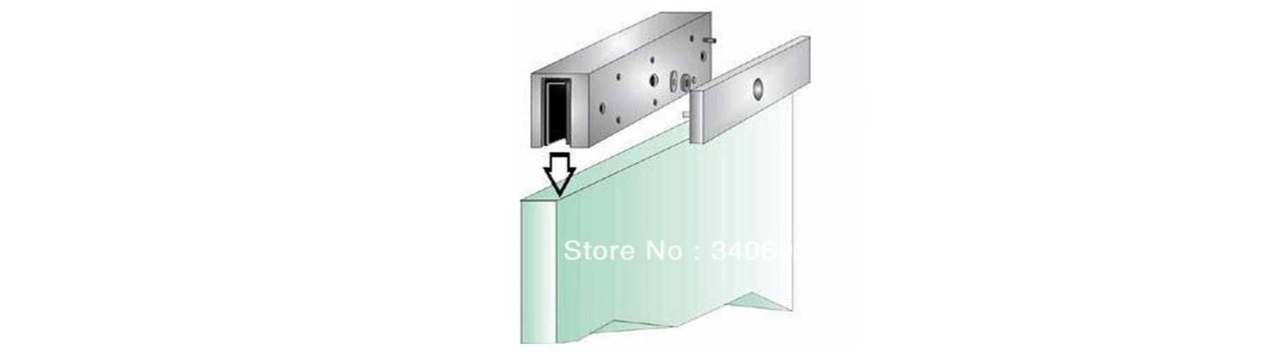 Ebelco Door Access Glass Door U Bracket Aluminum 600lbs Magnetic Magnet ...