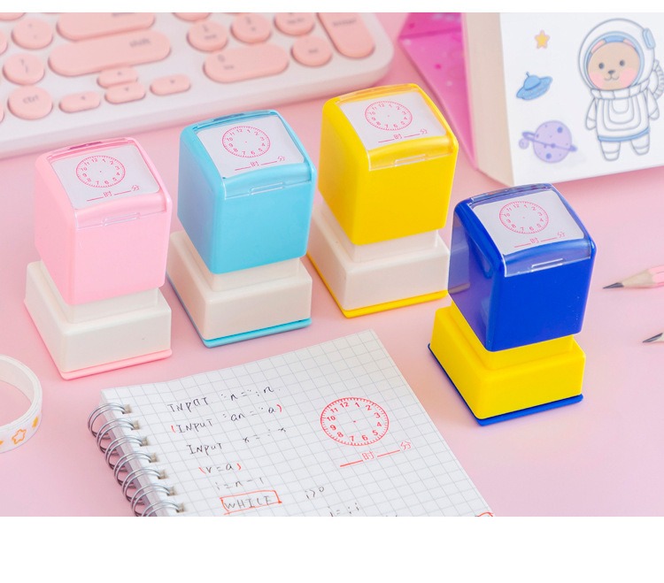 Creative Clock Stamp Student Clock Seal Kids Seal Tutoring Time School ...