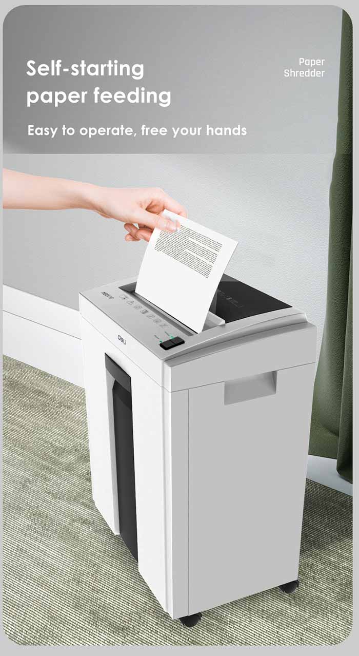 Deli Automatic Paper Shredder Machine Cutter Office Supplies - White ...