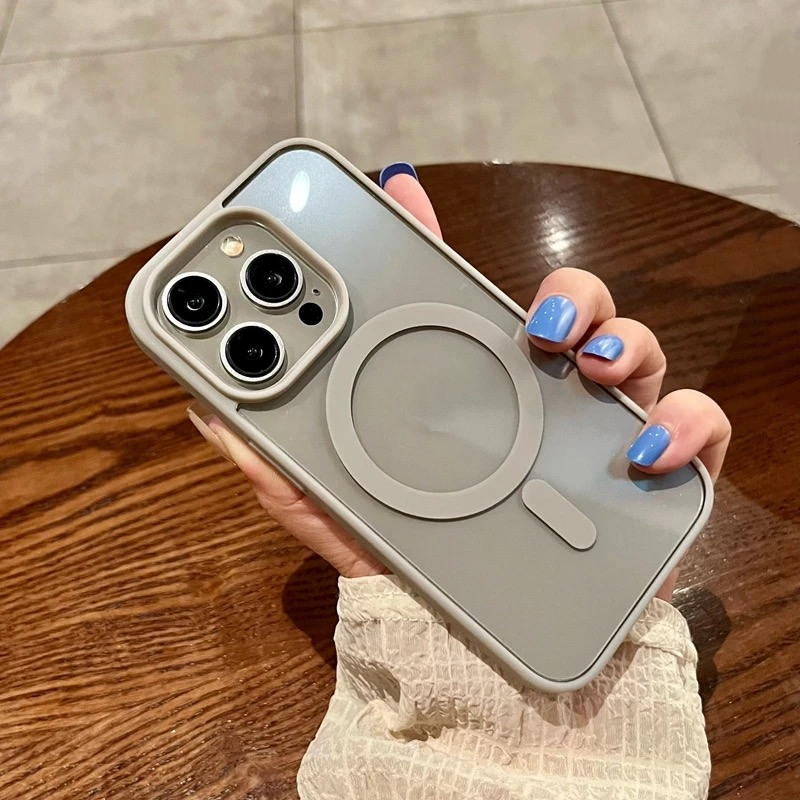 Sarung Telefon Keras Magnetik Transparan Akrilik untuk iPhone 11 12 13 ...