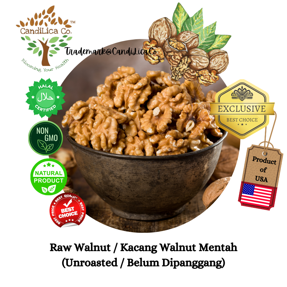 Raw Walnuts (Unroasted) | Kacang Walnut Mentah | 生核桃仁 – CandiLica Co ...