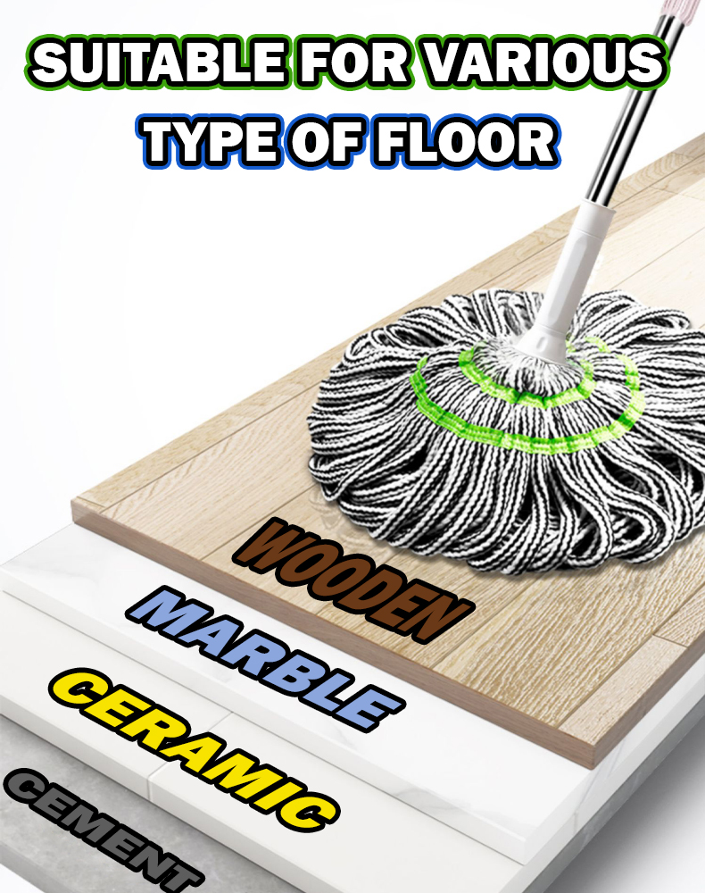 Microfiber Twist Mop With Wringer Heavy Duty Mops For Floor Cleaning ...