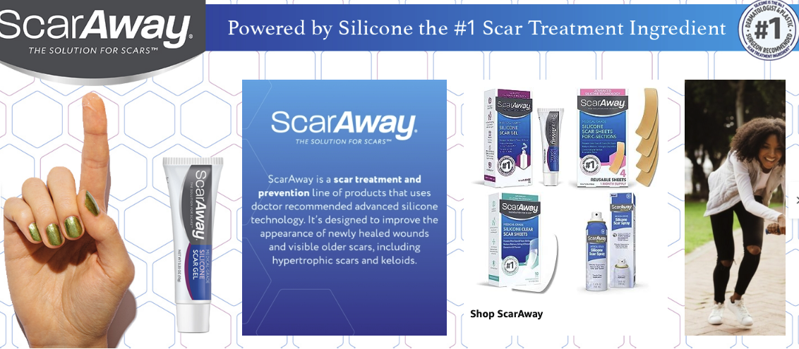 ScarAway Advanced Skincare Silicone Scar Gel l Sheets for Face, Body ...