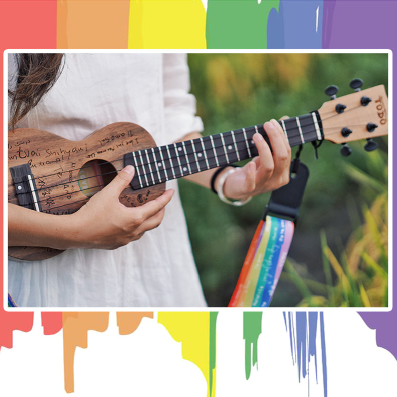 TODO Solid Top & Solid Side Acacia Body Concert Ukulele with LOVE Theme ...