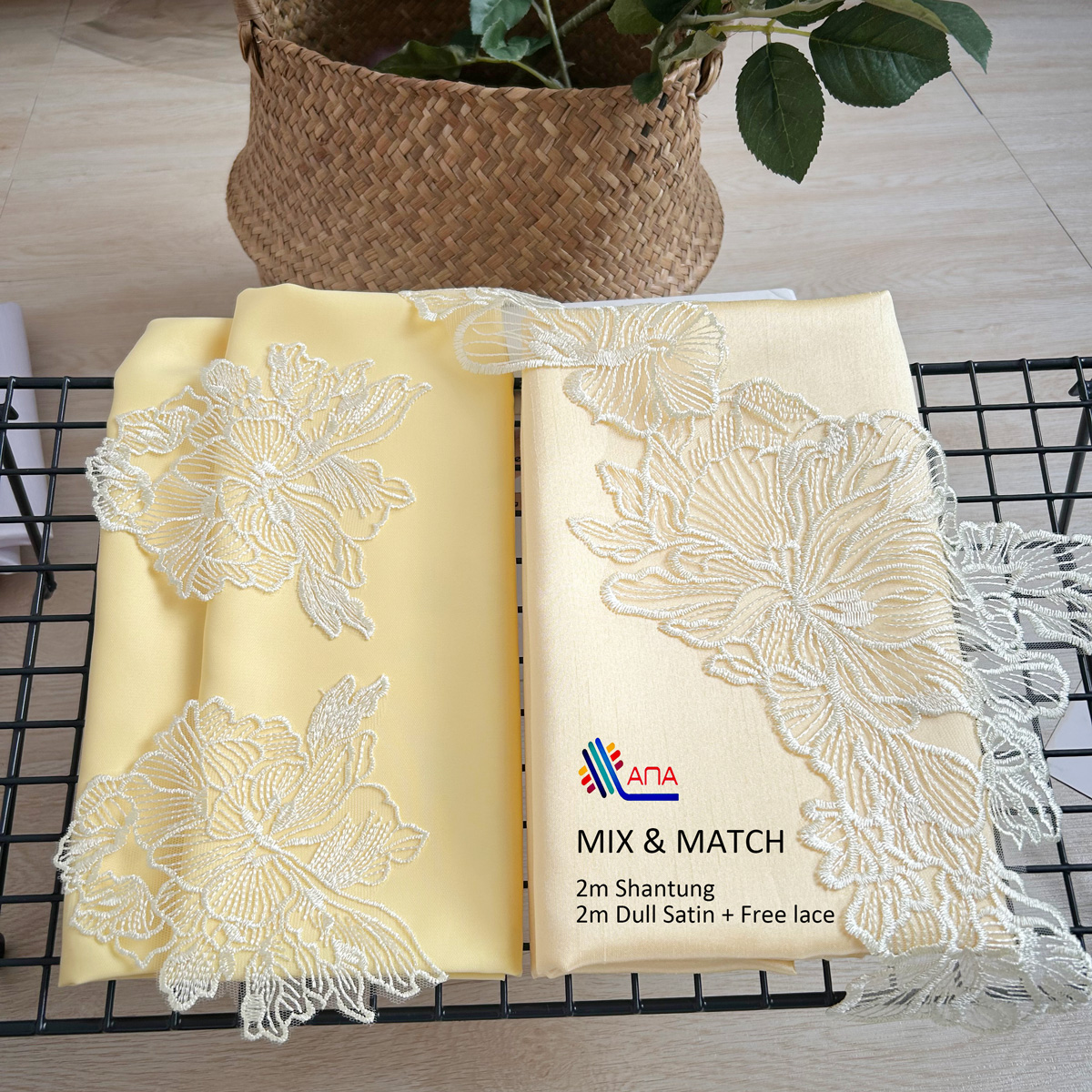 【FREE LACE】Mix Match Korean Shantung Silk Match Dull Satin Japan/Toyobo ...