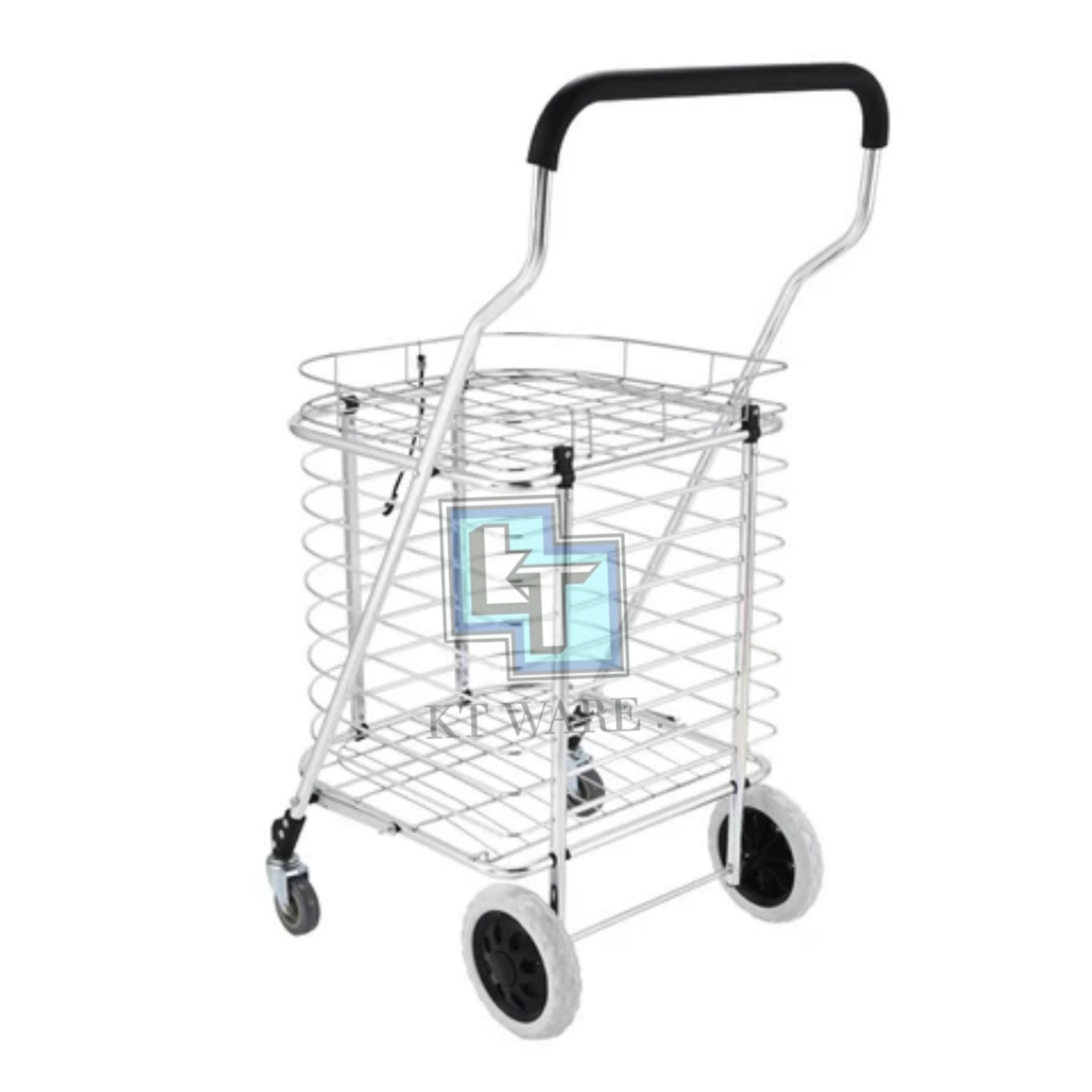 KT XL ALUMINIUM SHOPPING CART MARKET TROLLEY TROLLY PASAR TROLI ...