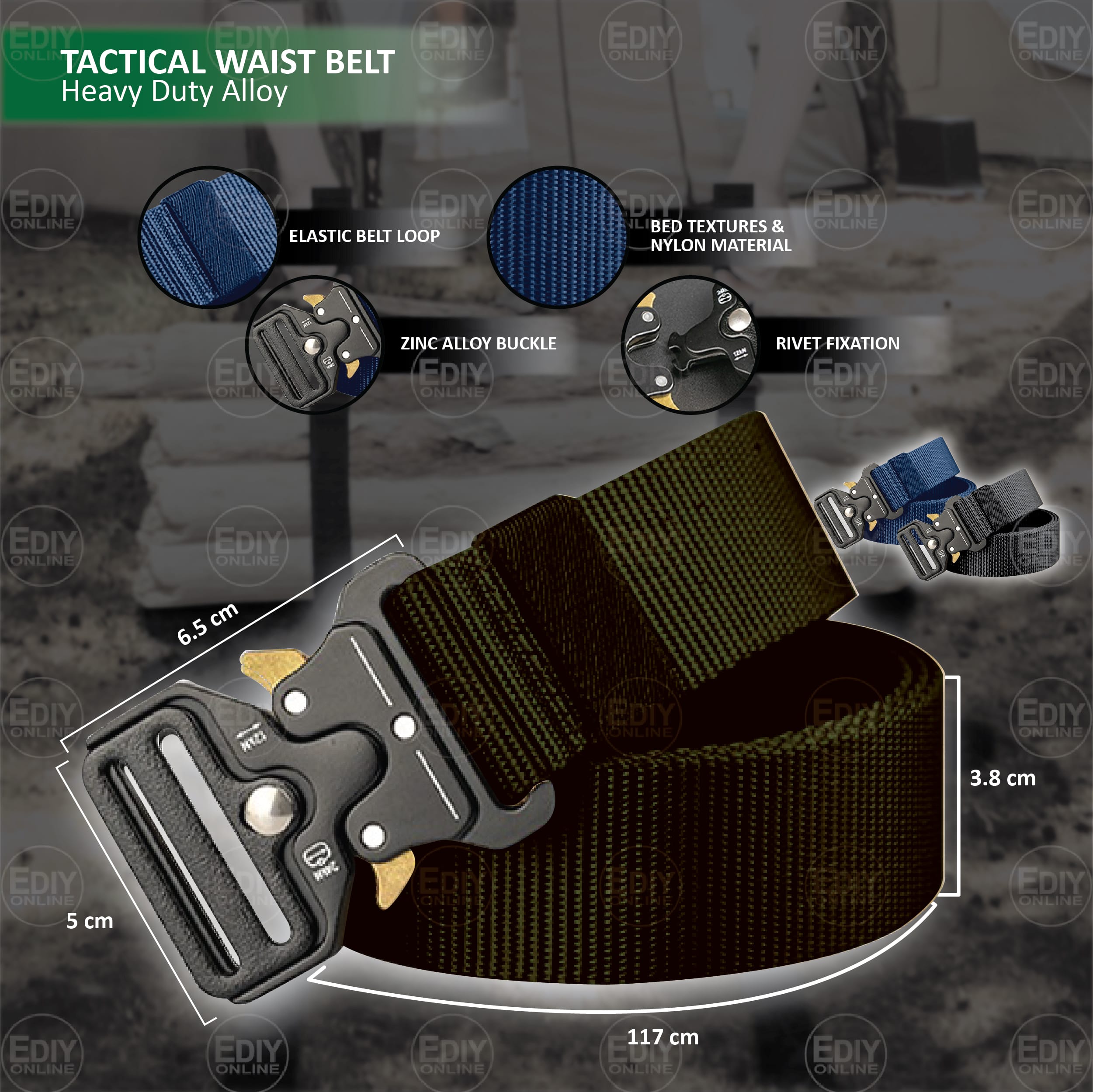 Heavy Duty Alloy Buckle 】 Unisex Tactical Waist Belt Men Woman Army ...