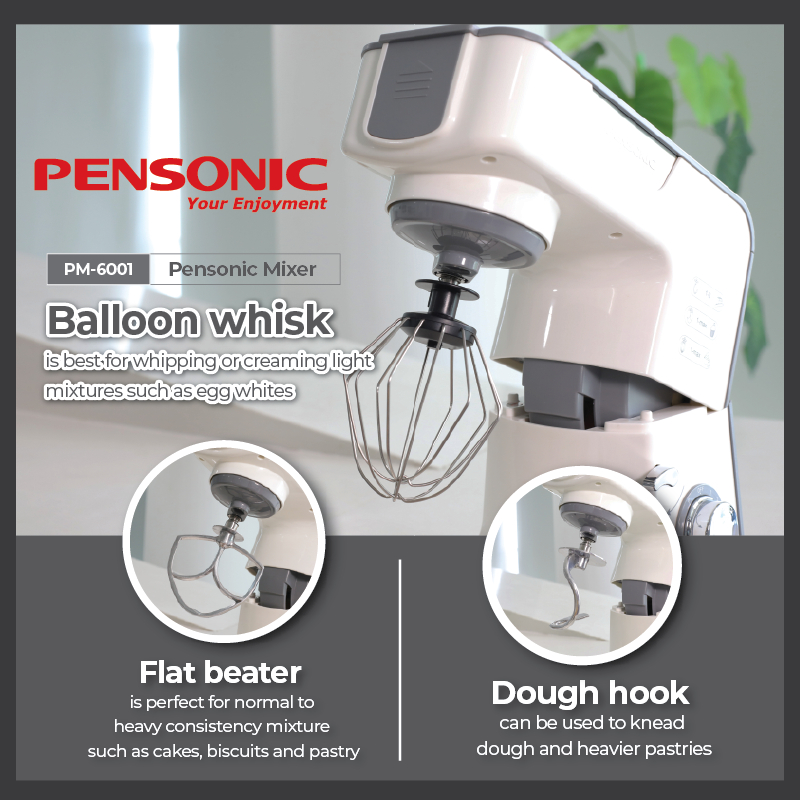 Pensonic Stainless Steel Bowl Stand Mixer Heavy Duty 5L For Cake PM ...