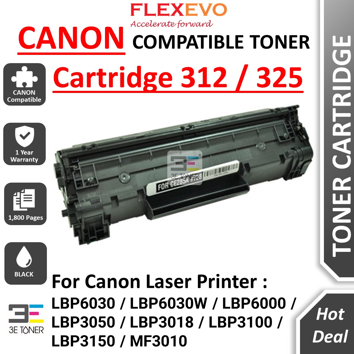 Compatible Canon Cartridge 312 325 Toner for MF3010 LBP3010 LBP3018 ...