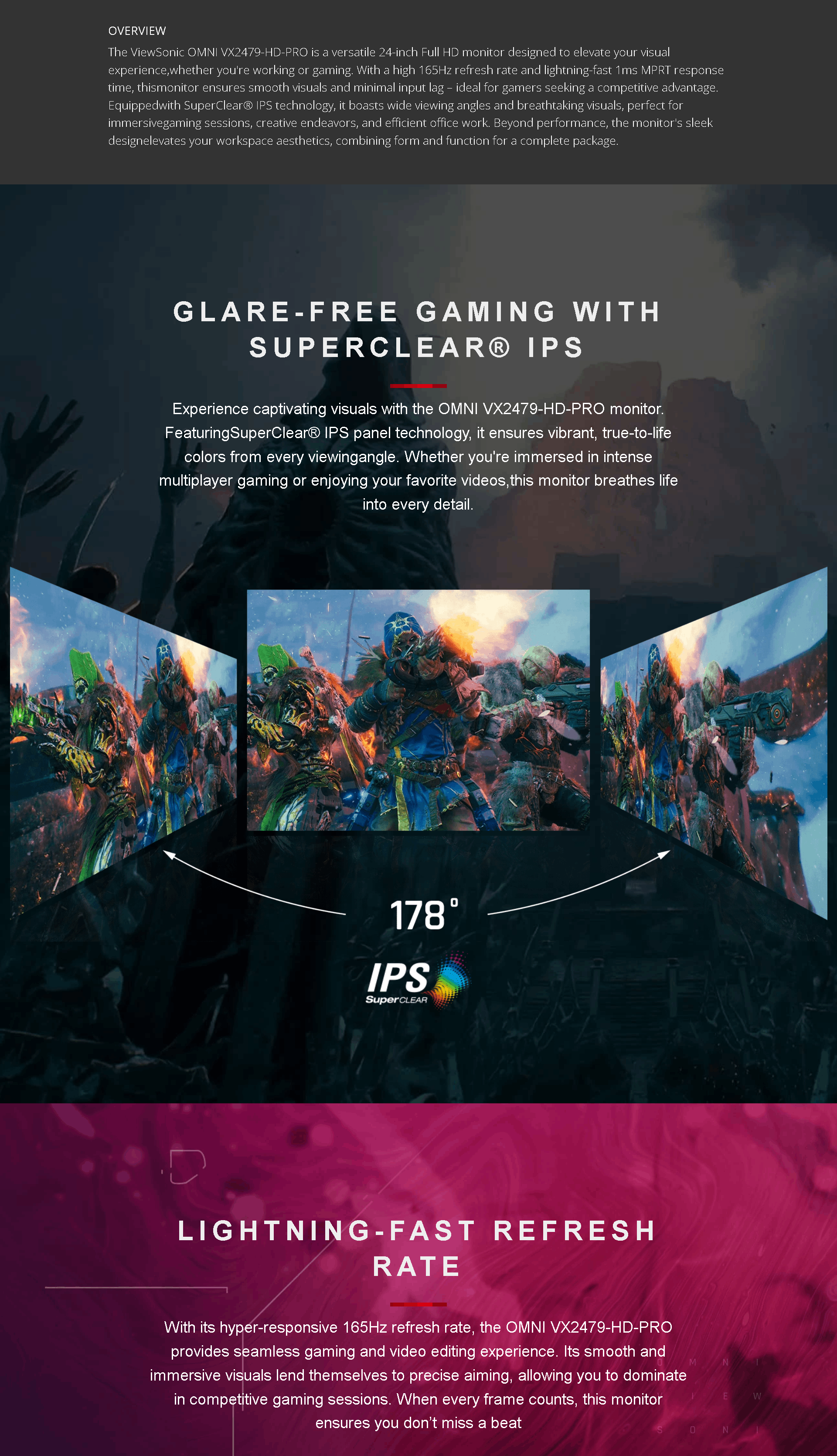 VIEWSONIC 24” VX2479-HD-PRO FULL HD (1920x1080P @180Hz) LED IPS GAMING ...