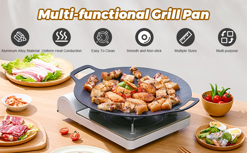 Korean Non Stick Grill Pan [Induction/Gas] / Frying Pan Non Stick ...