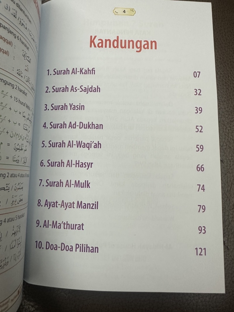Buku Himpunan 7 Surah Istimewa Berserta Ayat Ayat Manzil Dengan Bacaan ...