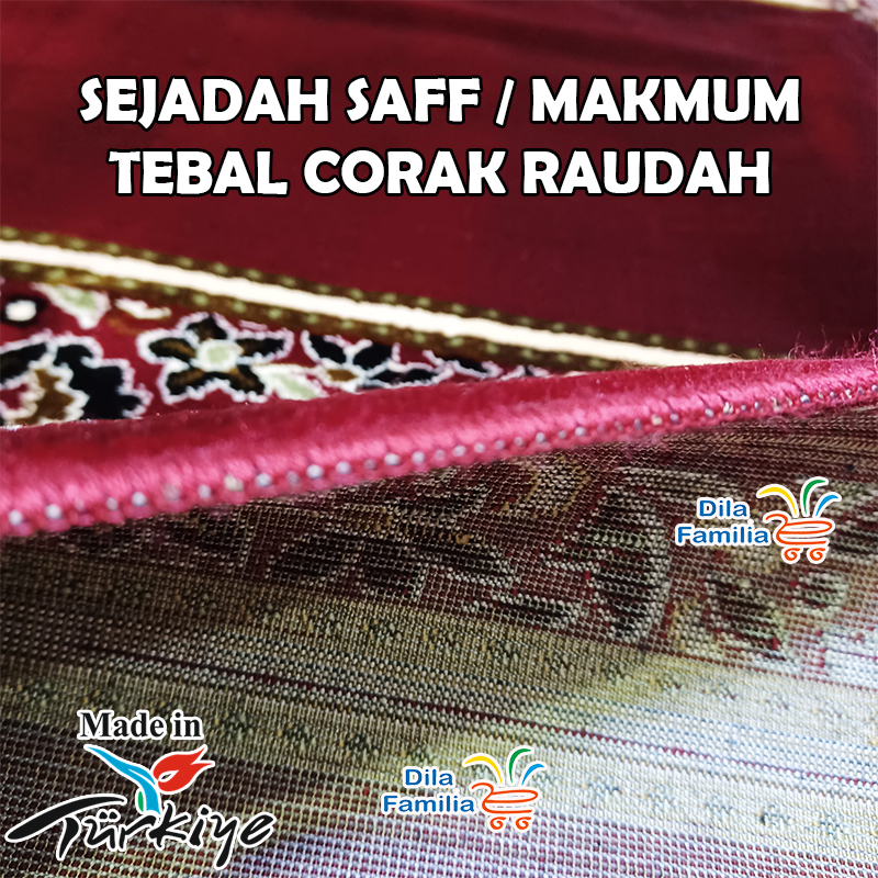 Sejadah Saff Makmum Tebal Corak Bunga Raudah Masjid Nabawi Madinah ...
